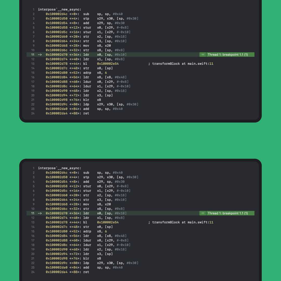 Interposing Swift methods using Fishhook
